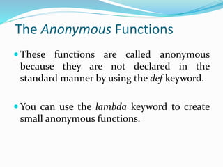 Python functions part12 | PPT