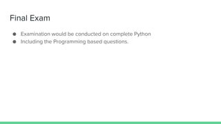 Python fundamental course curriculum | PPTX | Web Development | Internet