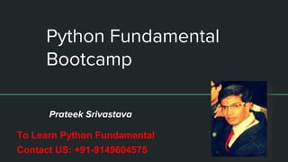 Python fundamental course curriculum | PPTX | Web Development | Internet