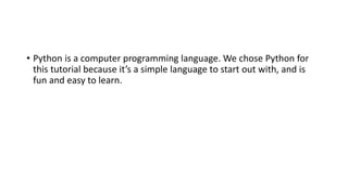 Python games | PPTX | Programming Languages | Computing
