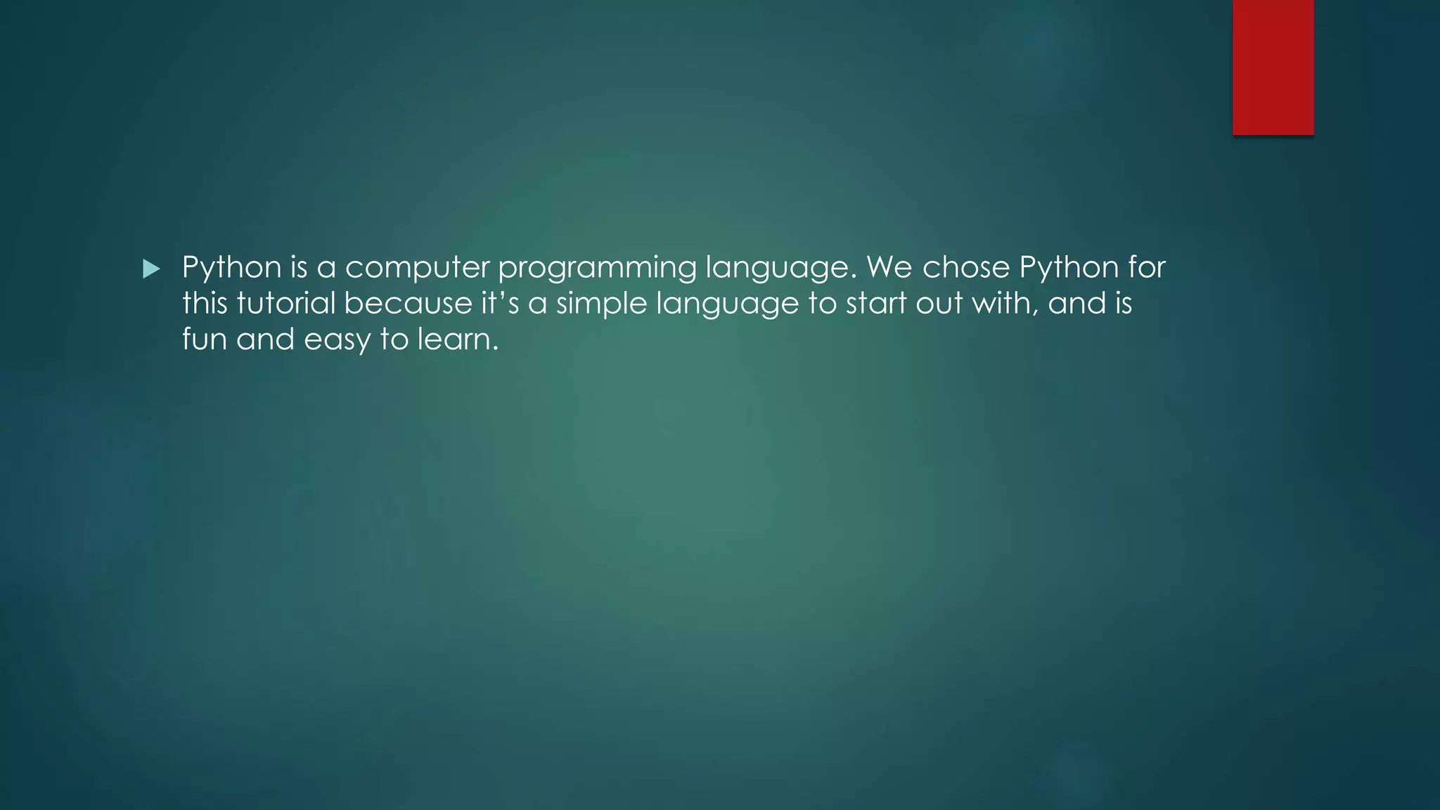 Python Games Ppt