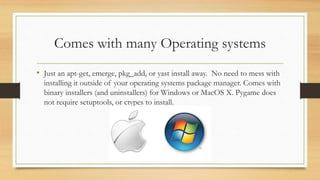 Python games (pygames) | PPT