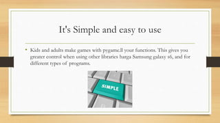 Python games (pygames) | PPT