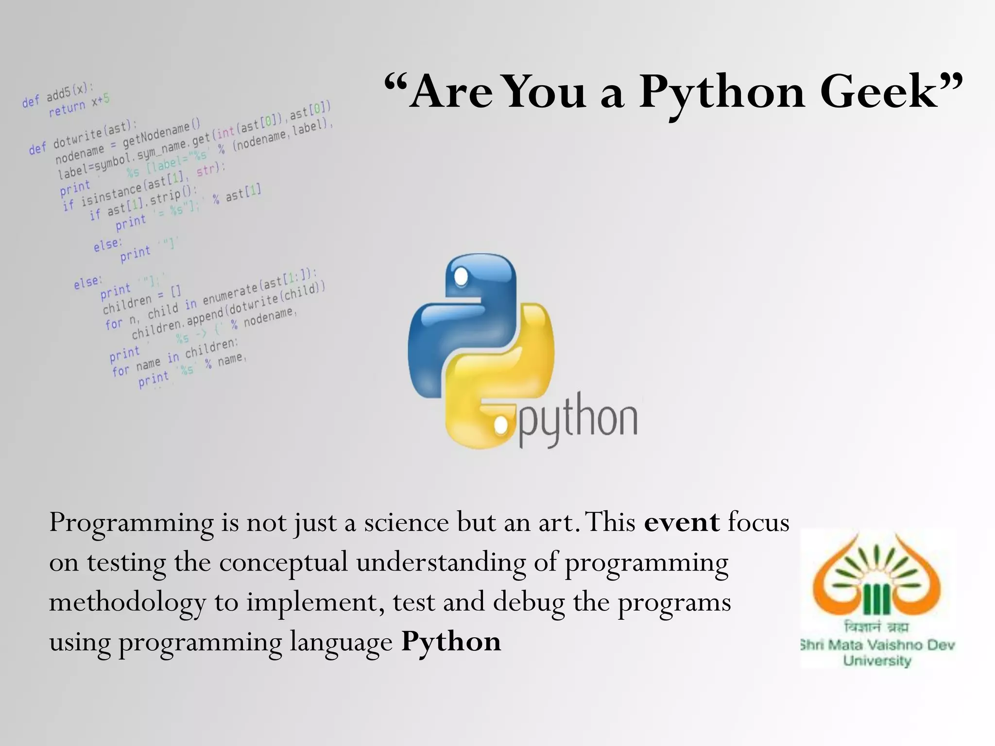 Python geek Event Description | PPT