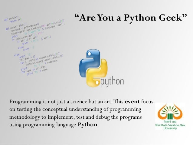 Python geek Event Description