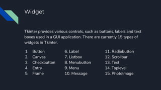 Python GUI | PDF | Operating Systems | Computer Software and Applications