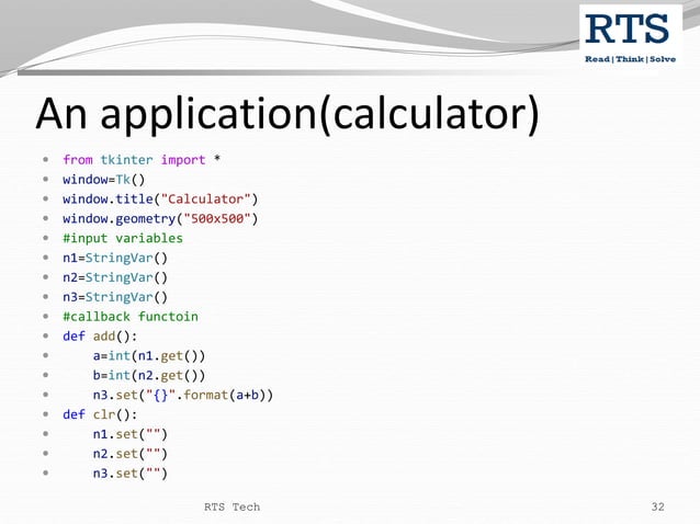 Python GUI Programming | PPT | Programming Languages | Computing