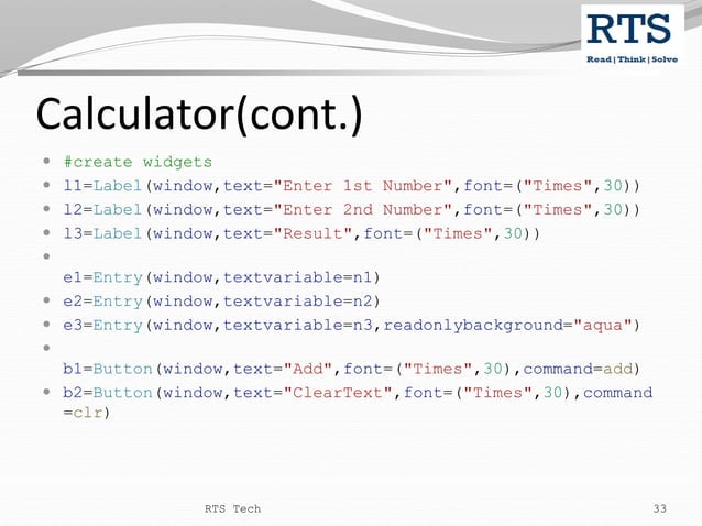Python GUI Programming | PPT | Programming Languages | Computing