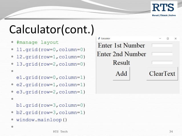 Python GUI Programming | PPT | Programming Languages | Computing