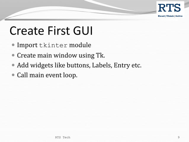 Python GUI Programming | PPT | Programming Languages | Computing