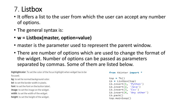 Python Graphical User Interface and design | PPTX
