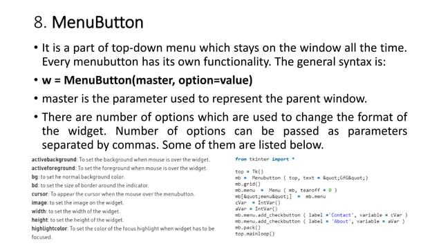 Python Graphical User Interface and design | PPTX