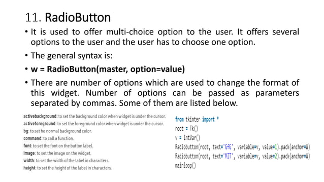 Python Graphical User Interface and design | PPTX