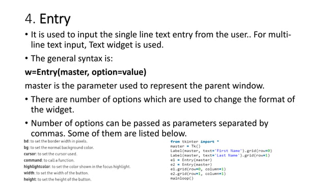 Python Graphical User Interface and design | PPTX