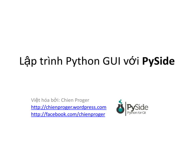Lập trình Python GUI vs PySide | PPTX