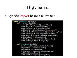 Lập trình Python GUI vs PySide | PPTX