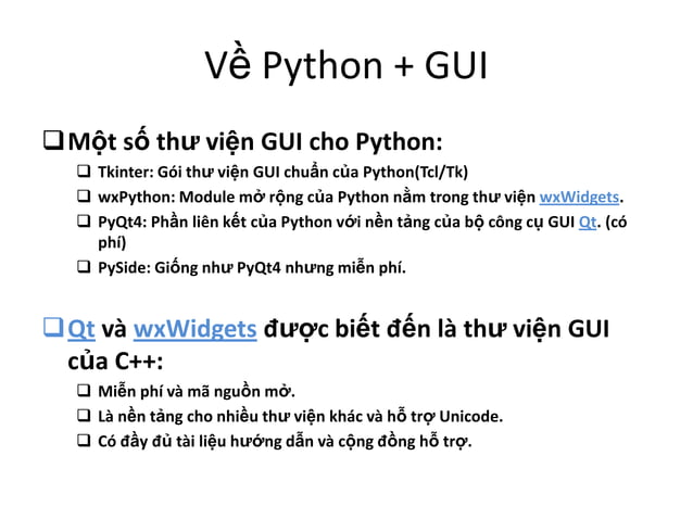 Lập trình Python GUI vs PySide | PPTX