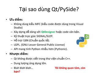 Lập trình Python GUI vs PySide | PPTX