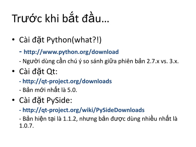 Lập trình Python GUI vs PySide | PPTX