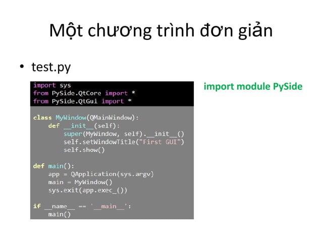 Lập trình Python GUI vs PySide | PPTX
