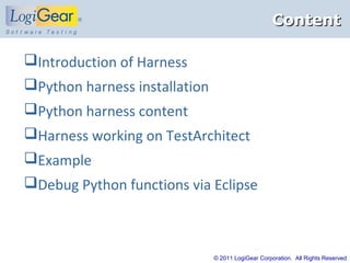 Python harness fundamental | PPT