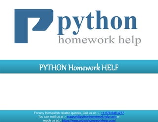 Python Homework Help | PPT