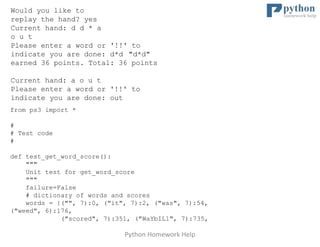 Python Homework Help | PPT
