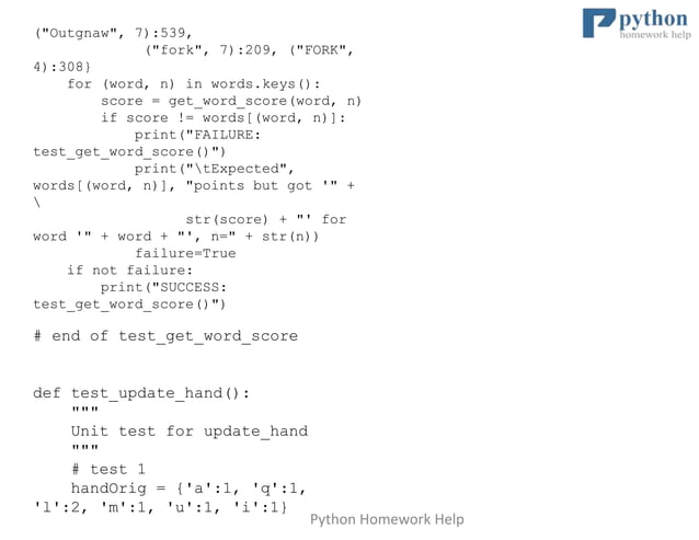 Python Homework Help | PPT