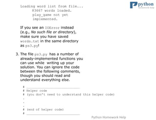 Python Homework Help | PPT