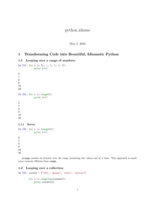 Python idioms | PDF