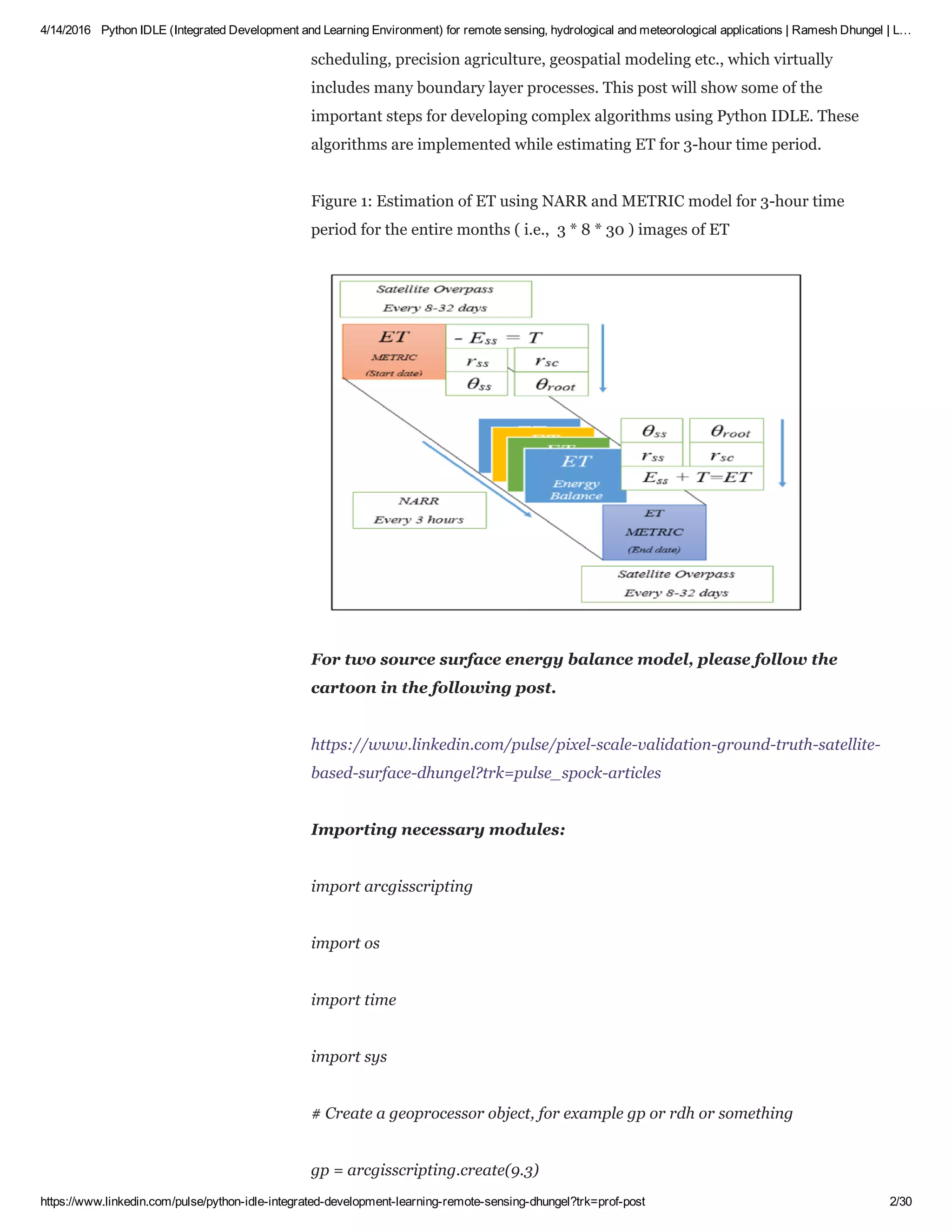 Python Idle Integrated Development And Learning Environment For Remote Sensing Hydrological