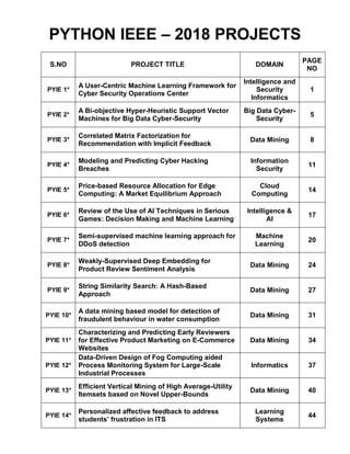 Python ieee list 2018 | PDF | Technology Industry | Industries