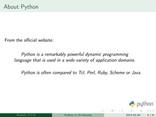 Python in 15 minutes | PDF