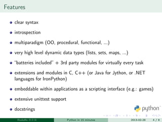 Python in 15 minutes | PDF | Programming Languages | Computing