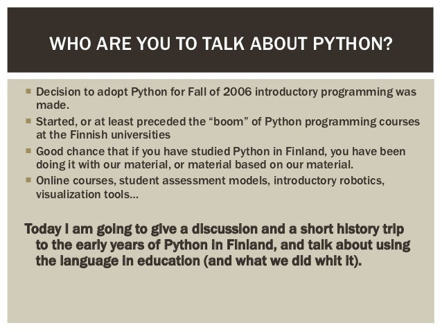 Python in education