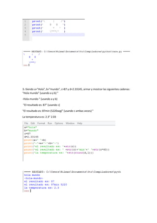 Ejercicios en python | PDF