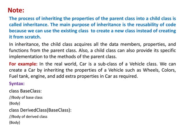 All About Python Inheritancepython Codingdf Ppt