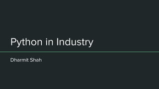 Python in Industry | PPT