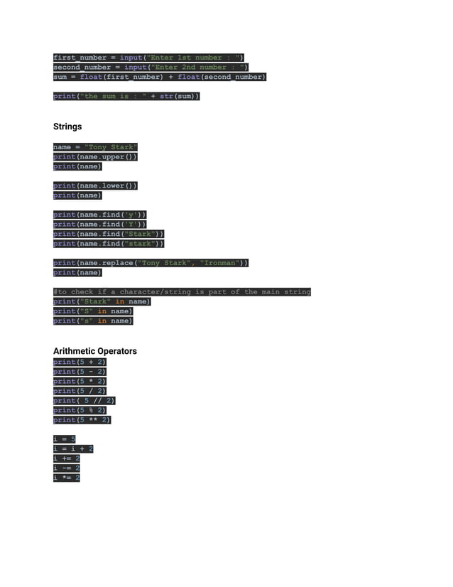 Python in one shot | PDF | Programming Languages | Computing