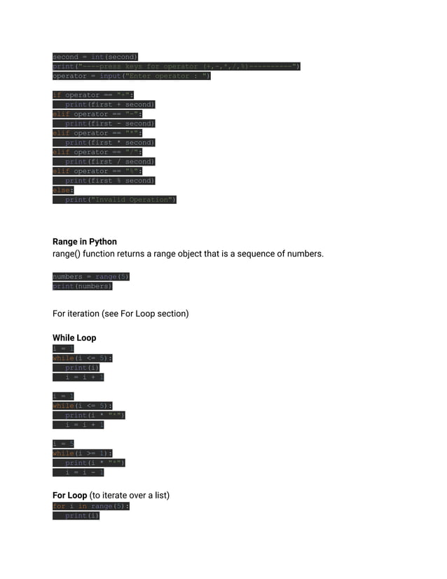 Python in one shot | PDF | Programming Languages | Computing