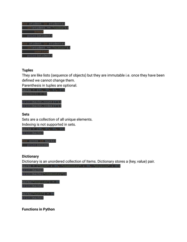 Python in one shot | PDF | Programming Languages | Computing