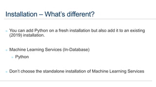 Python in SQL 2019 | PPT | Free Download