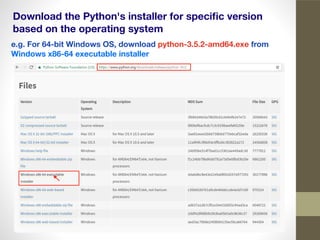 Installing Python on Windows OS | PPT | Free Download