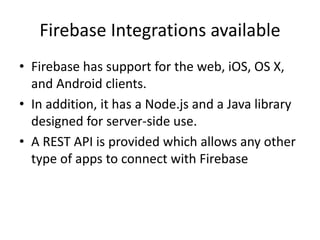 Python integration with firebase | PPTX | Web Development | Internet