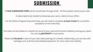 python internship with making some intresting programs | PDF