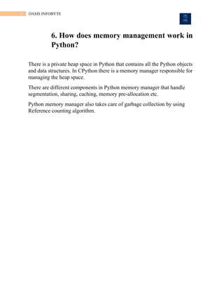 Python Interview Preparation questons... | PDF