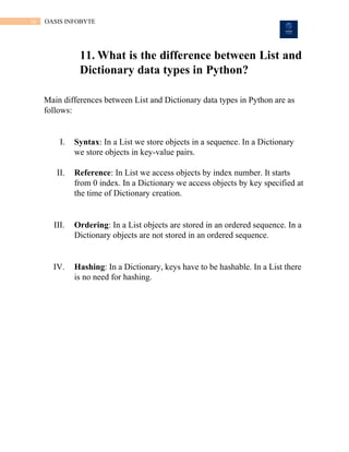 Python Interview Preparation questons... | PDF