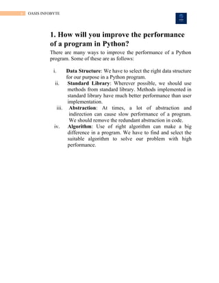 Python Interview Preparation questons... | PDF
