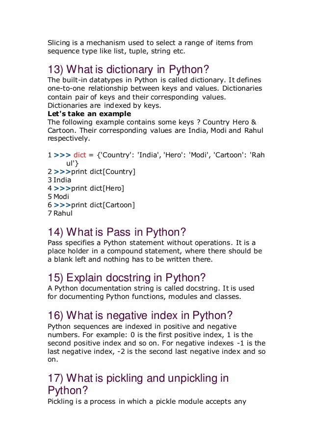 Python interview questions