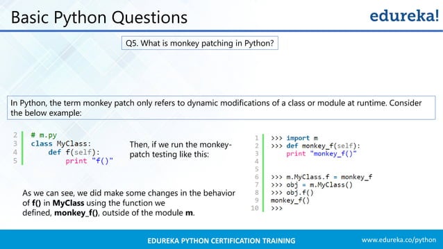 Python Interview Questions And Answers 2019 | Edureka